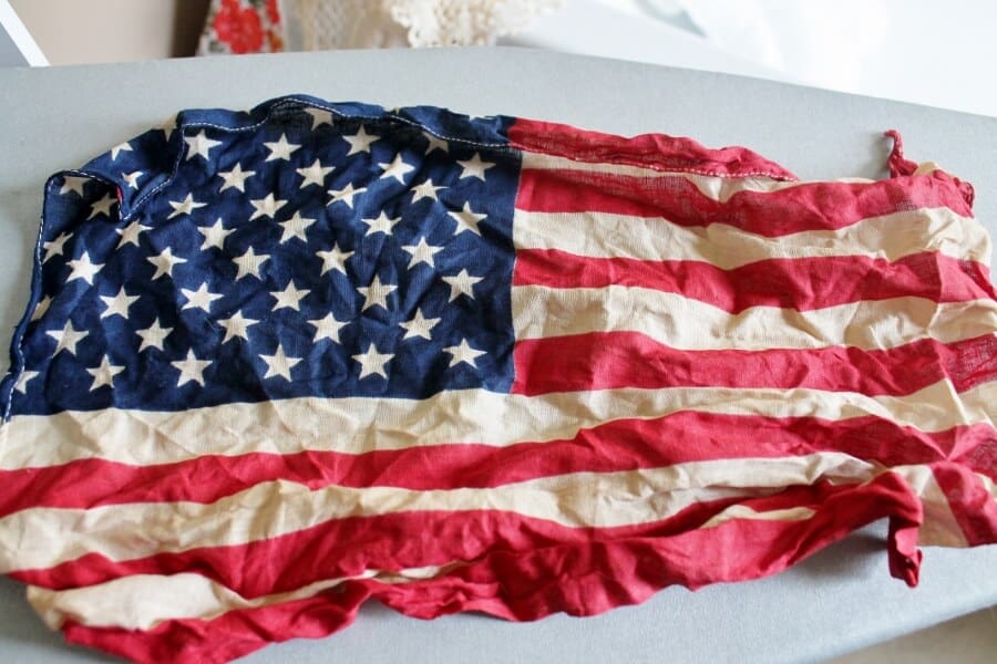 Vintage Framed Flags [+ How to Tea Stain] • Adirondack Girl @ Heart