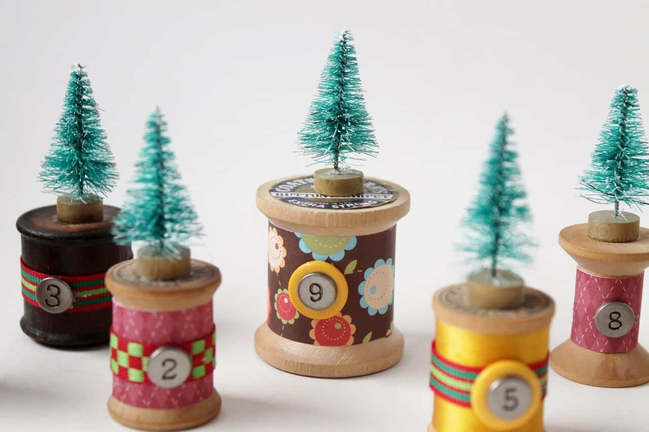Christmas Decoration (w/Bottle Brush Trees & Spools) • Adirondack Girl ...