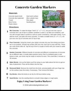 How to Make Concrete Garden Markers + Free Printable • Adirondack Girl ...