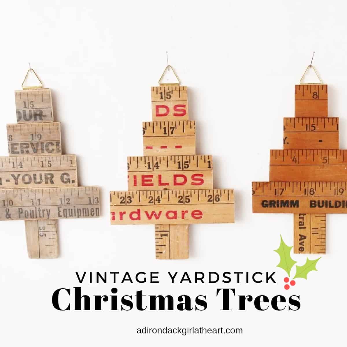 How to Make Vintage Yardstick Christmas Trees (Day #7) • Adirondack ...