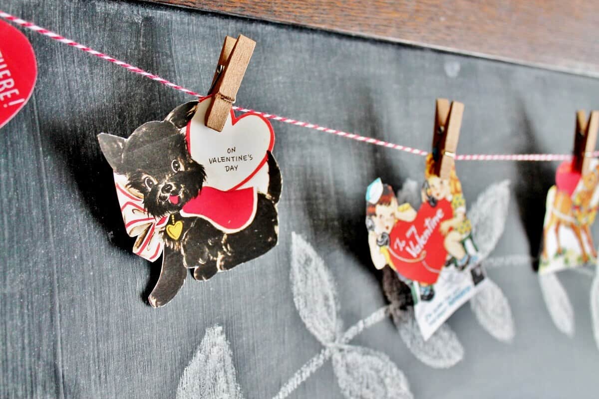 Let's Make a Vintage Valentine Banner +Free Printable • Adirondack Girl ...